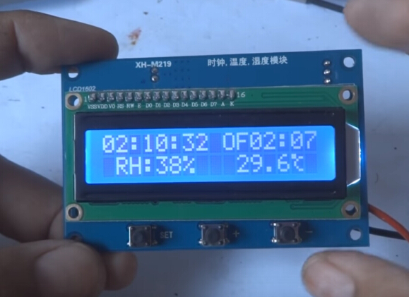 XH-M219 Clock Temperature Humidity Sensor Module LCD1602 Display Module